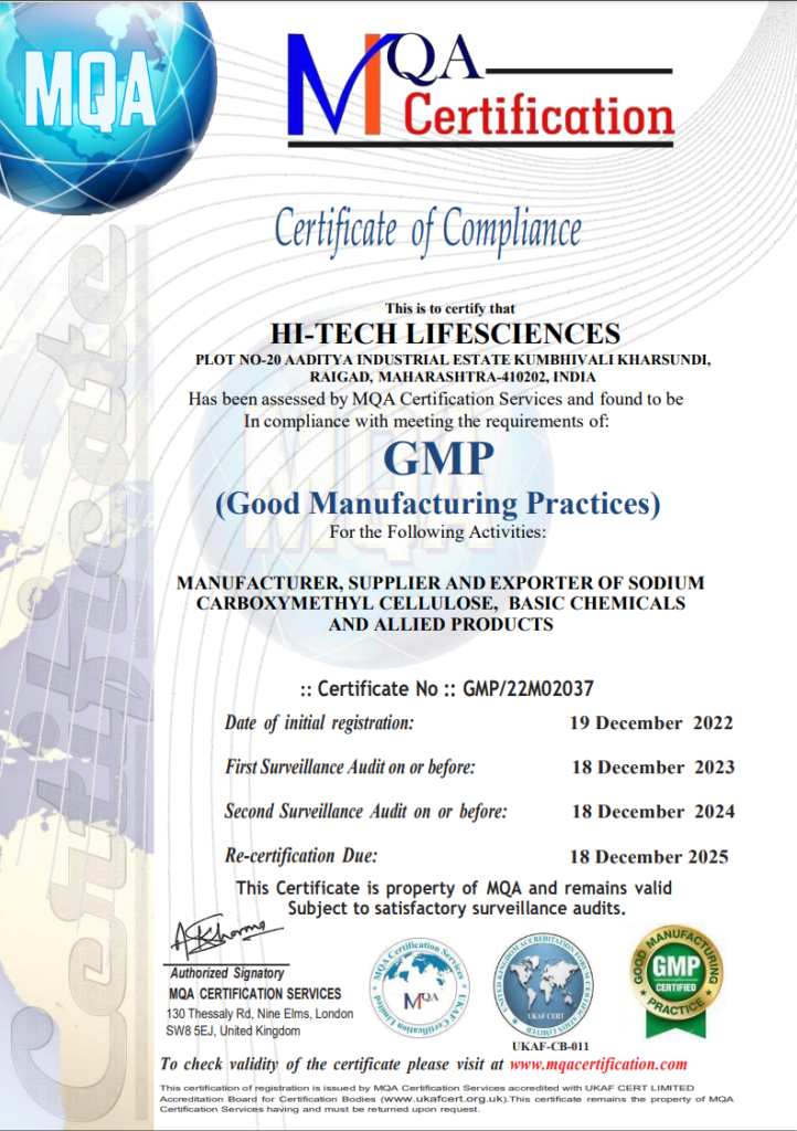 Certification – Hi-Tech lifescience